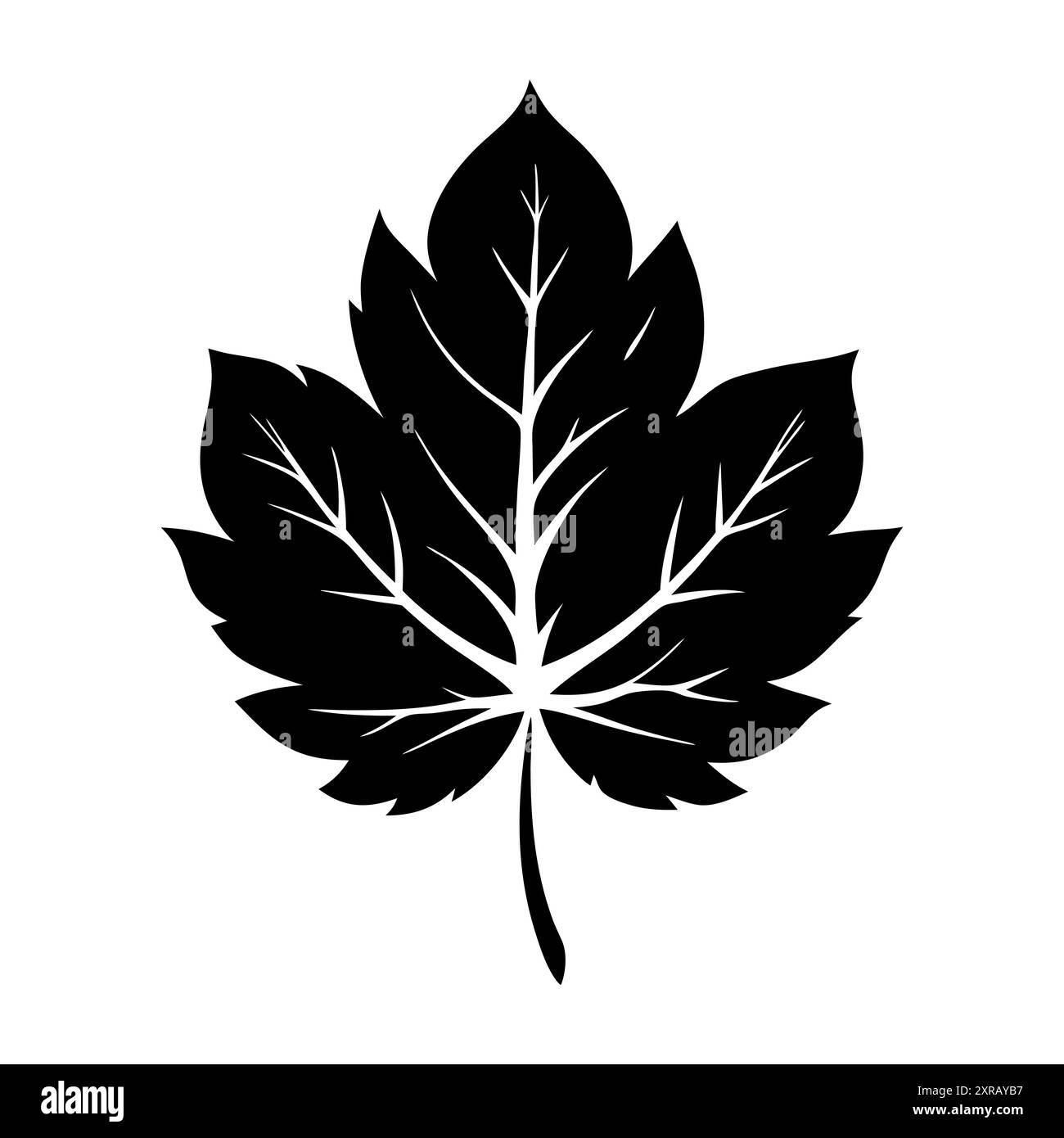 Leaf Silhouette Illustration isolated on white background Stock Vector ...