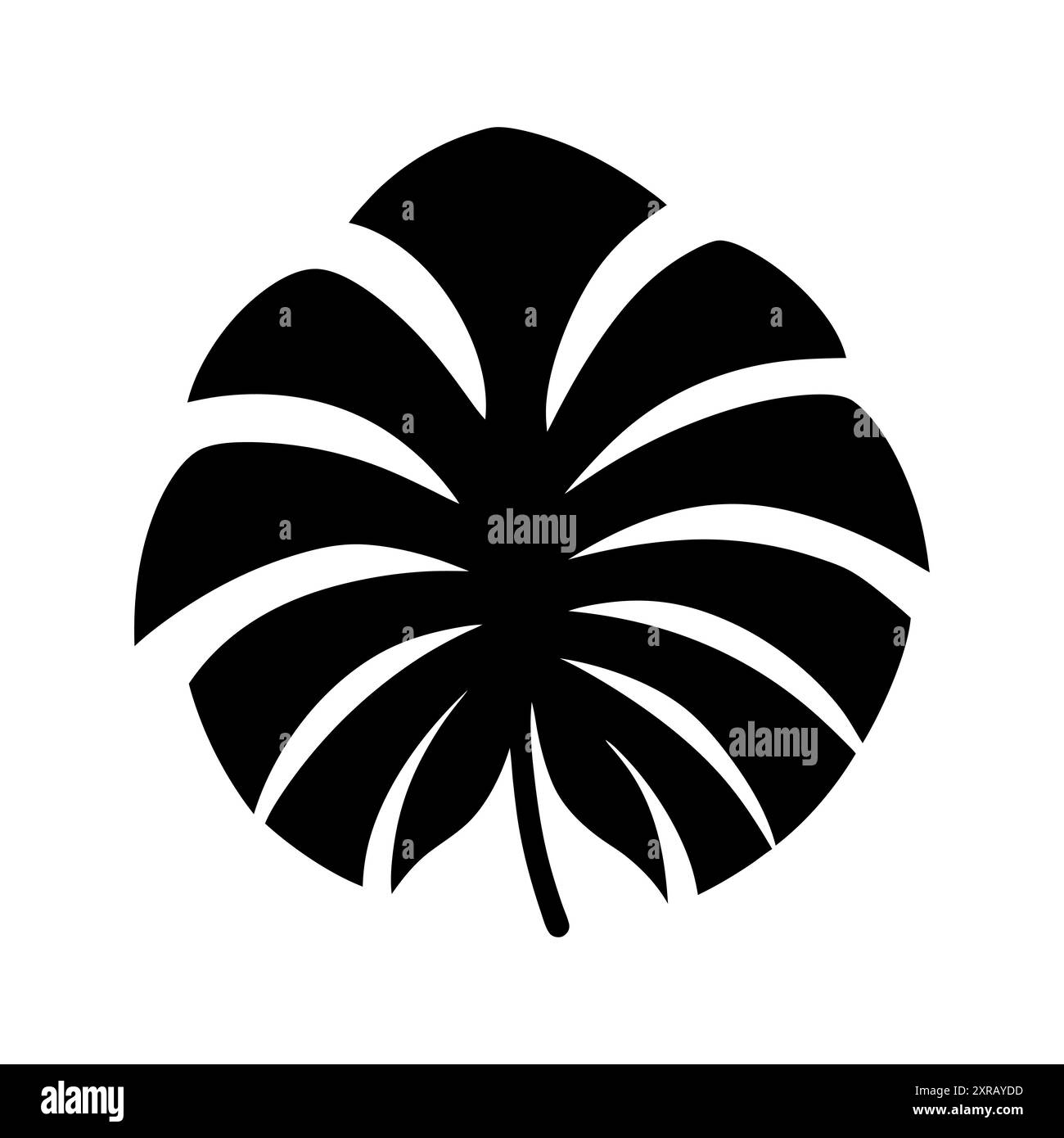 Palm Leaf Silhouette Illustration isolated on white background Stock ...