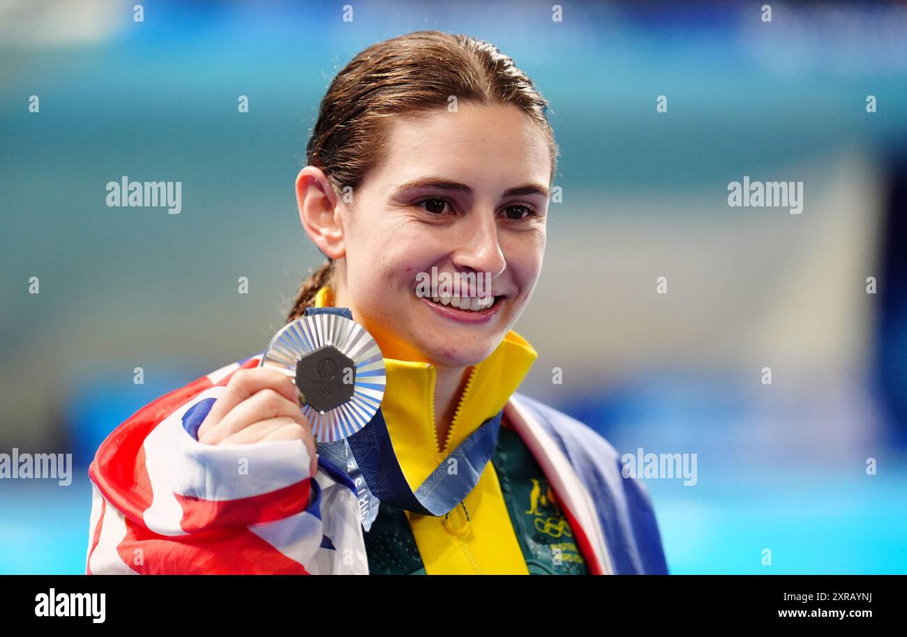 Australia's Maddison Keeney (silver) during the medal ceremony for the ...