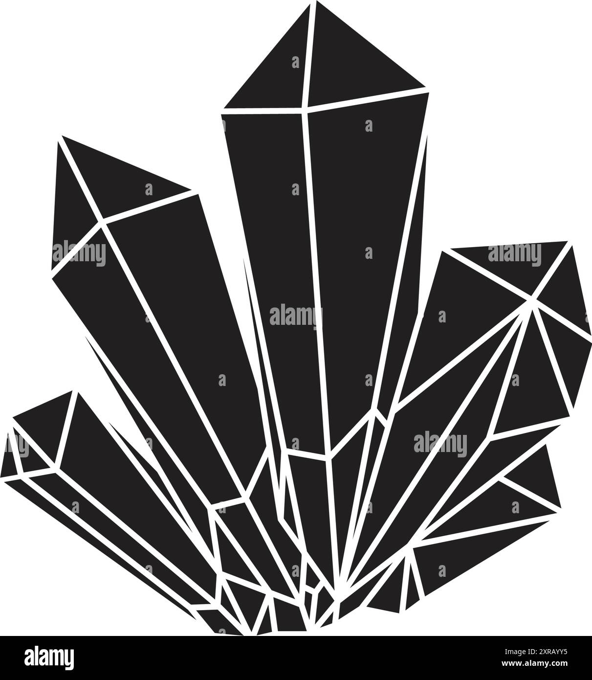 Crystal silhouette icons Sign kit of gemstone. Mineral pictogram ...