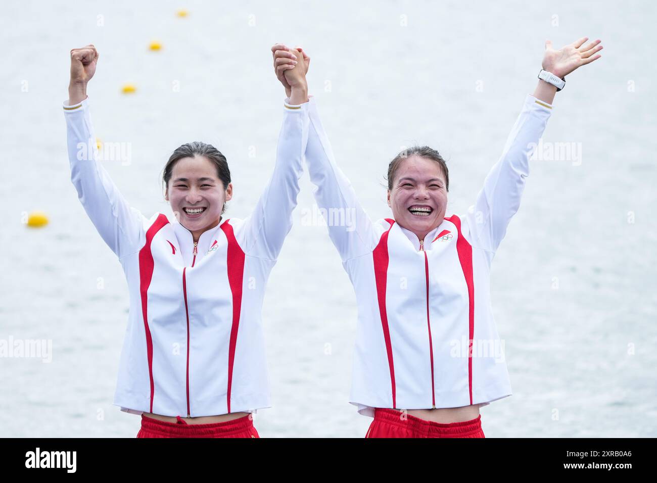 Vaires Sur Marne. 9th Aug, 2024. Gold medalists Xu Shixiao (R)/Sun ...