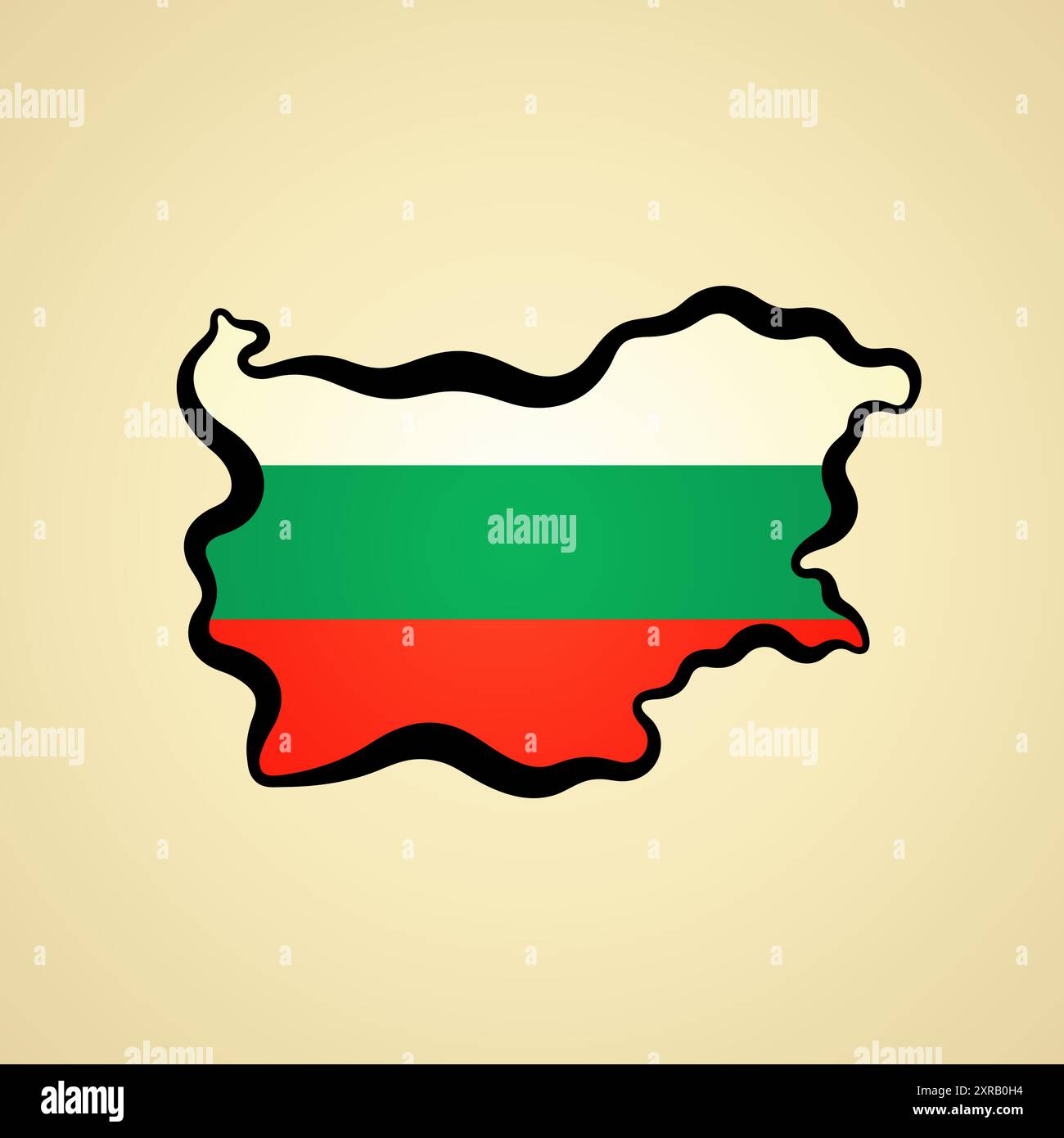 Map of Bulgaria with flag and black outline Stock Vector Image & Art ...