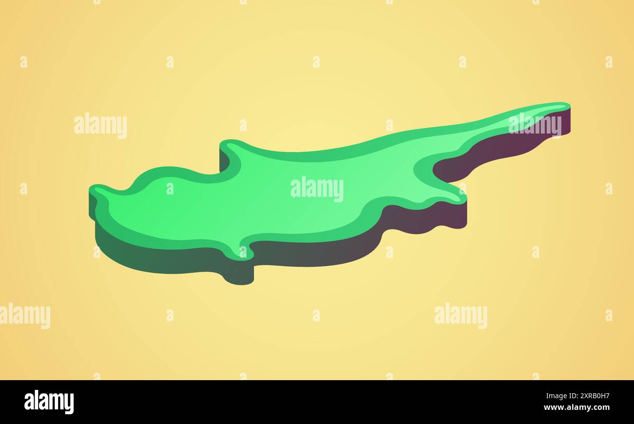 Isometric stylized simplified 3D map of Cyprus Stock Vector Image & Art ...