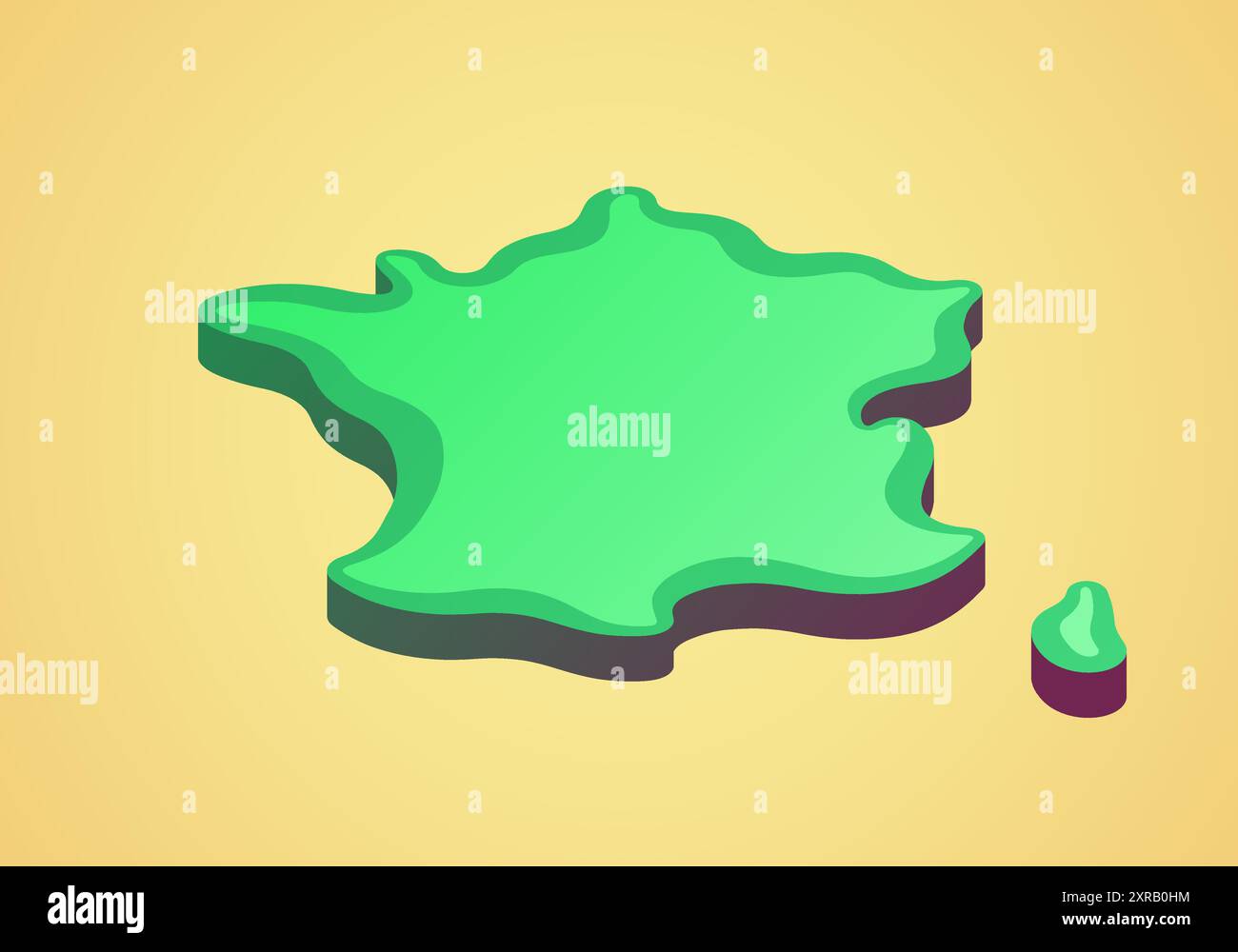 Isometric stylized simplified 3D map of France Stock Vector Image & Art ...