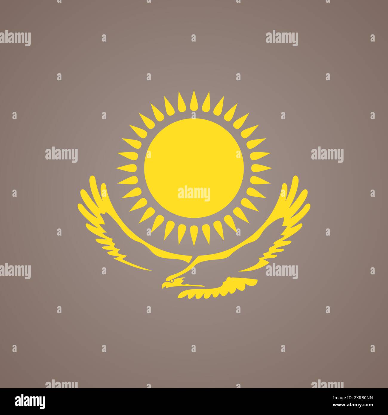 Golden sun and eagle - symbol from flag of Kazakhstan Stock Vector Image & Art - Alamy