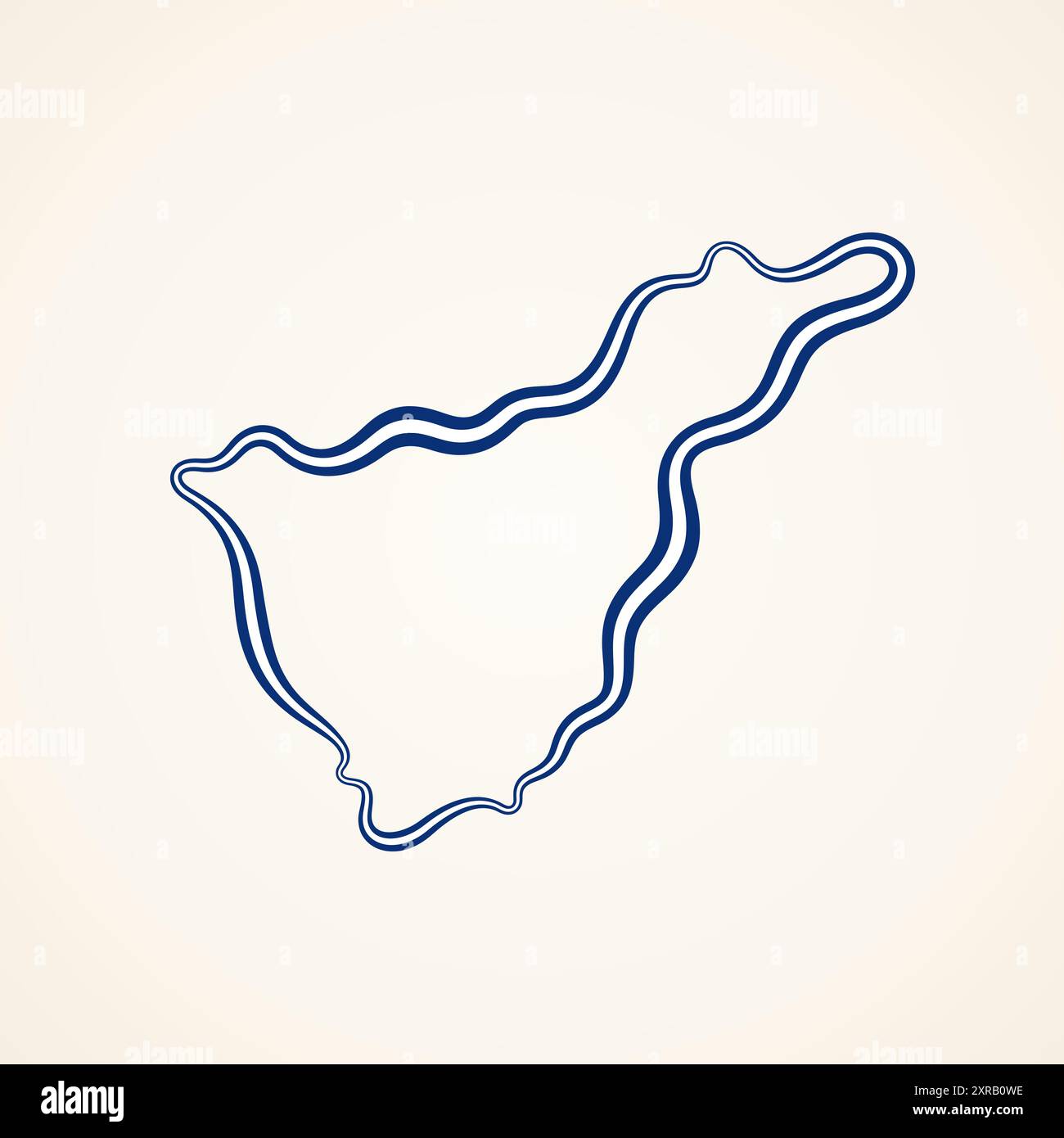 Outline map of Tenerife marked with ribbon in colors from the flag ...