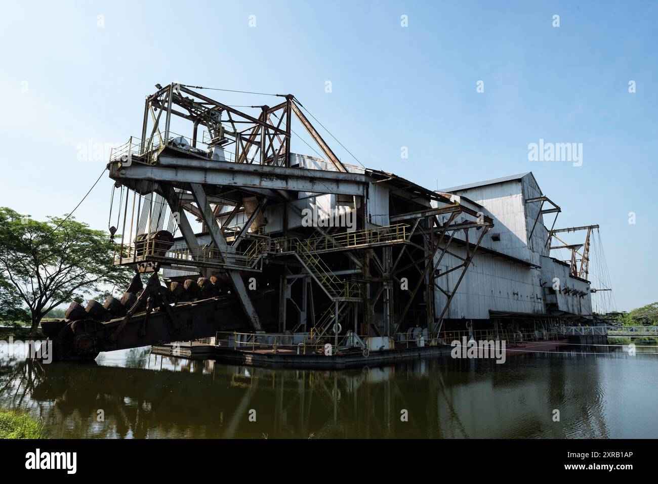 The last abandoned tin mining dredger during British colonial now ...
