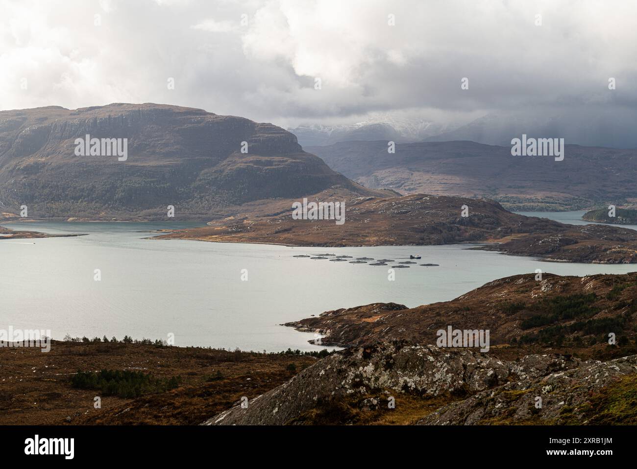 A scenic Scottish Highlands disappearing into misty mountains, with ...