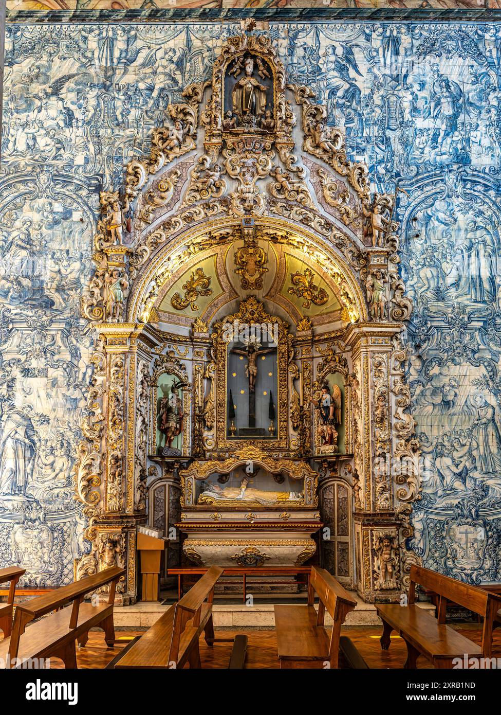 Interior of Sao Pedro church, Igreja de Sao Pedro in Faro, Portugal ...