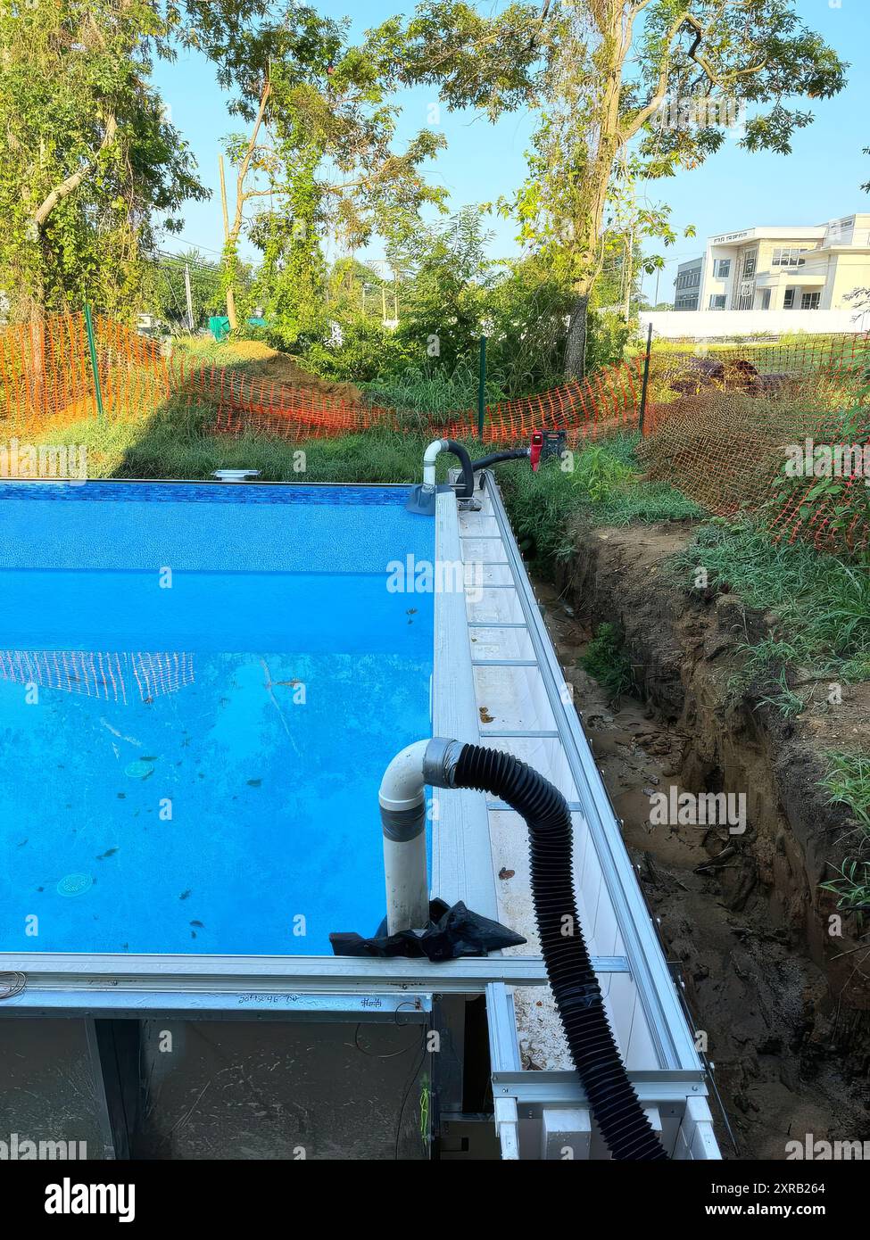 Swimming pool will be constructed in backyard of near it house ground ...