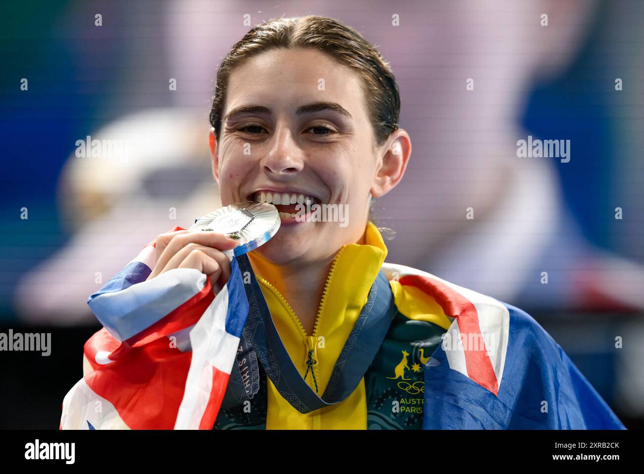 Paris, France. 09th Aug, 2024. Maddison Keeney of Australia shows the ...