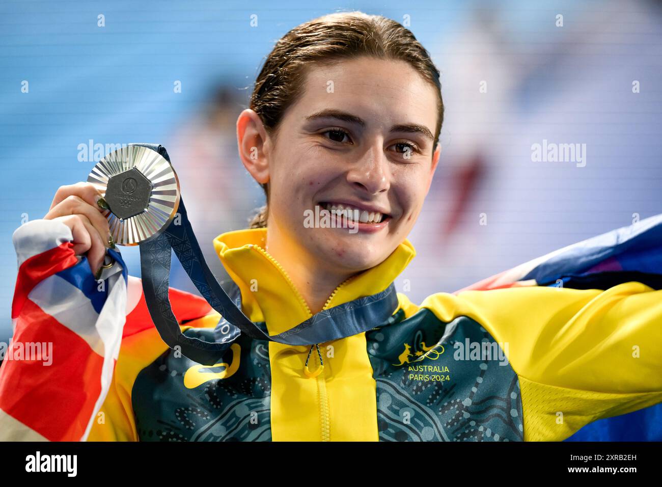 Paris, France. 09th Aug, 2024. Maddison Keeney of Australia shows the ...