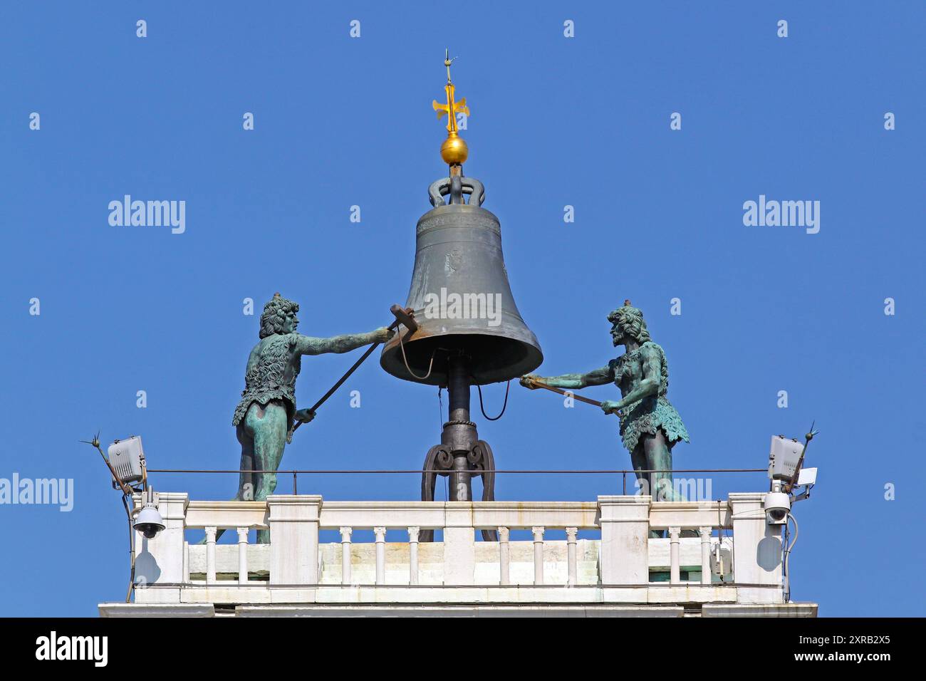 Venice, Italy - September 23, 2009: Two Bronze Figures of Shepards Hit ...