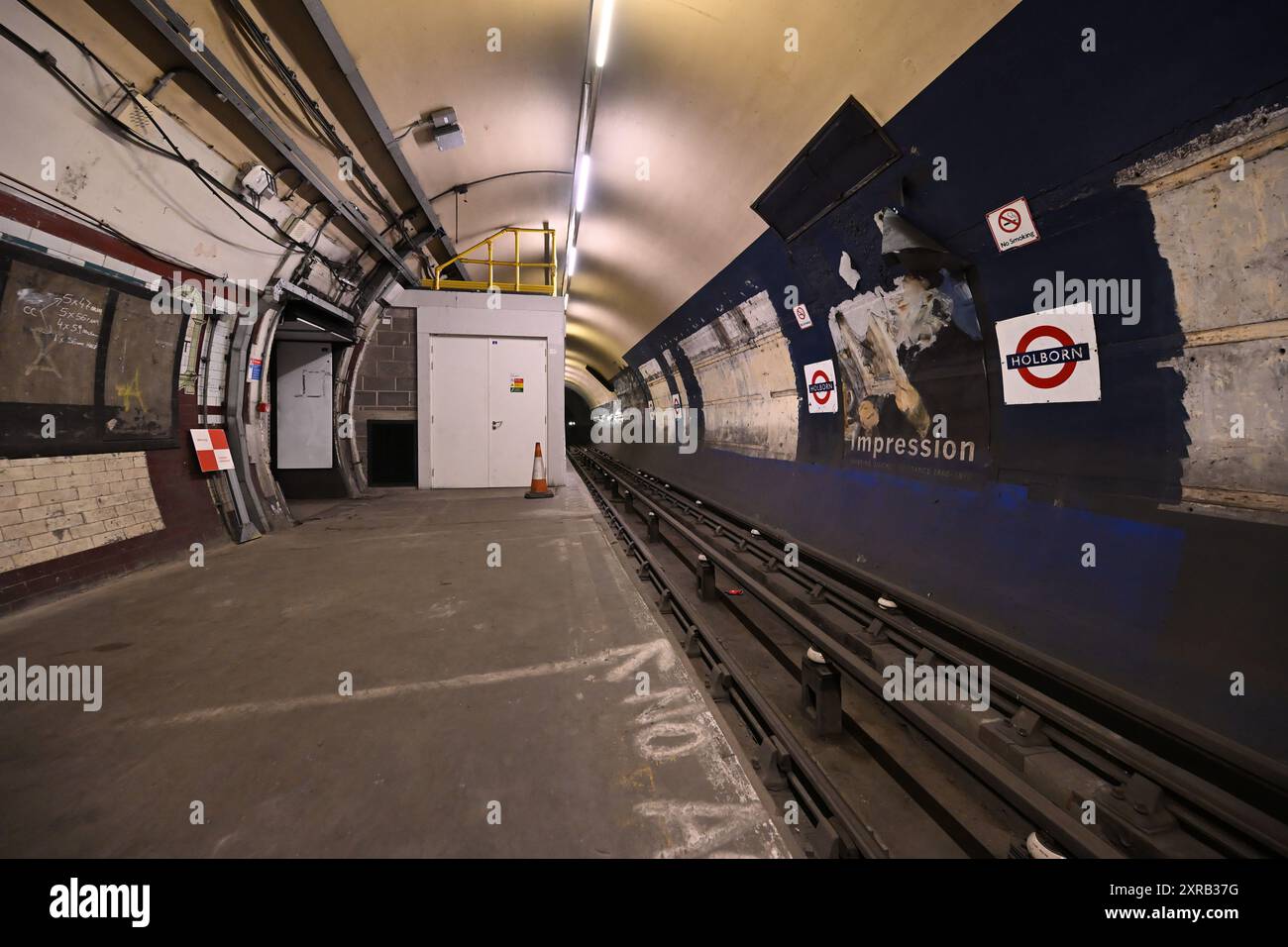 A disused platform at Holborn tube station which now has an electrical ...
