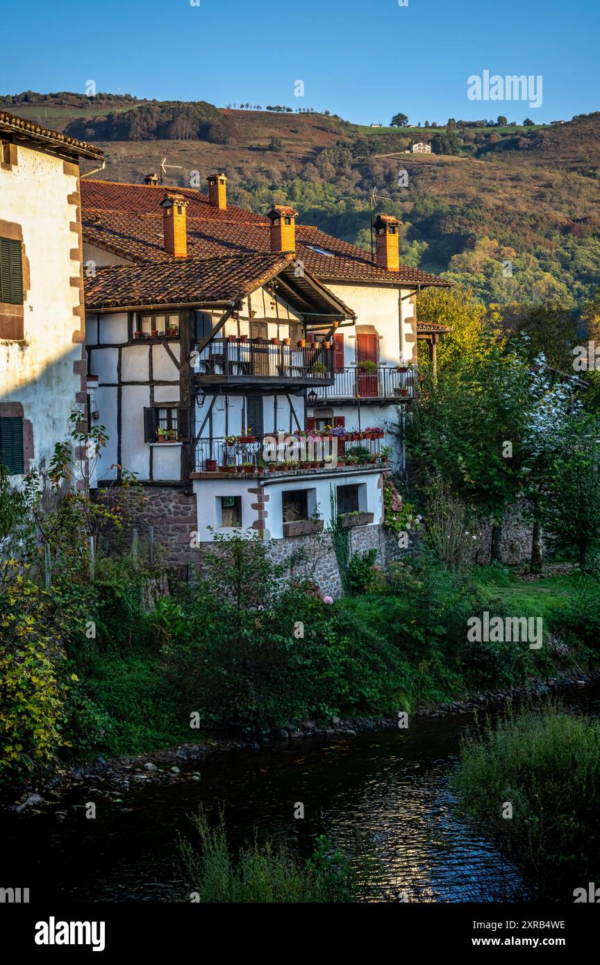 Baztan river in Elizondo, Navarre, Spain. October 2021 Stock Photo - Alamy