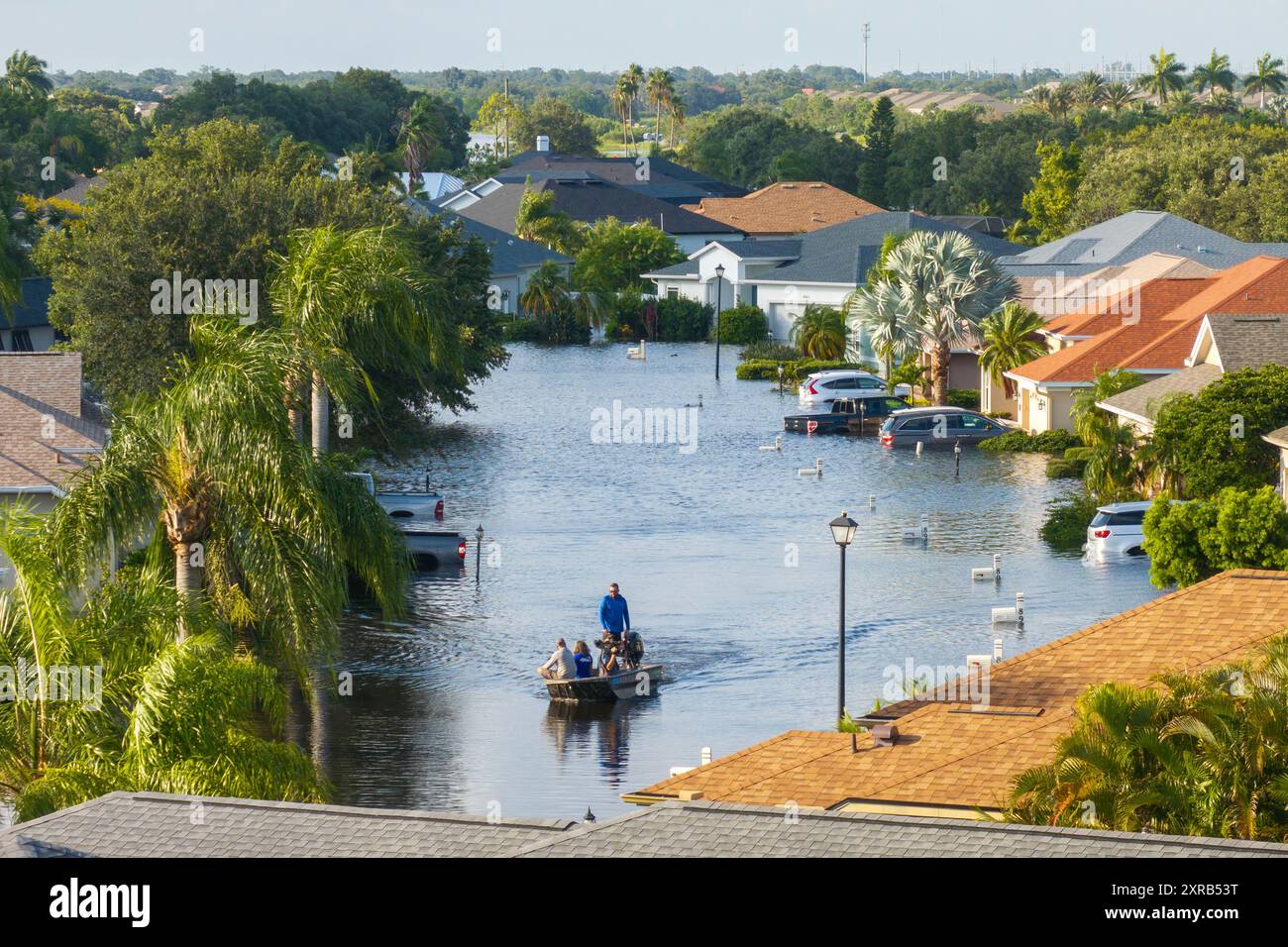 Flooded houses from hurricane Debby rainfall water in Laurel Meadows ...
