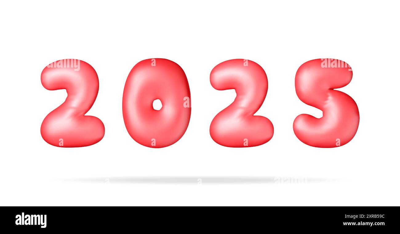 3d red balloon 2025 new year symbol Stock Vector Image & Art - Alamy