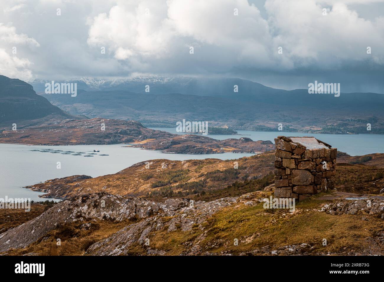 A scenic Scottish Highlands disappearing into misty mountains, with ...