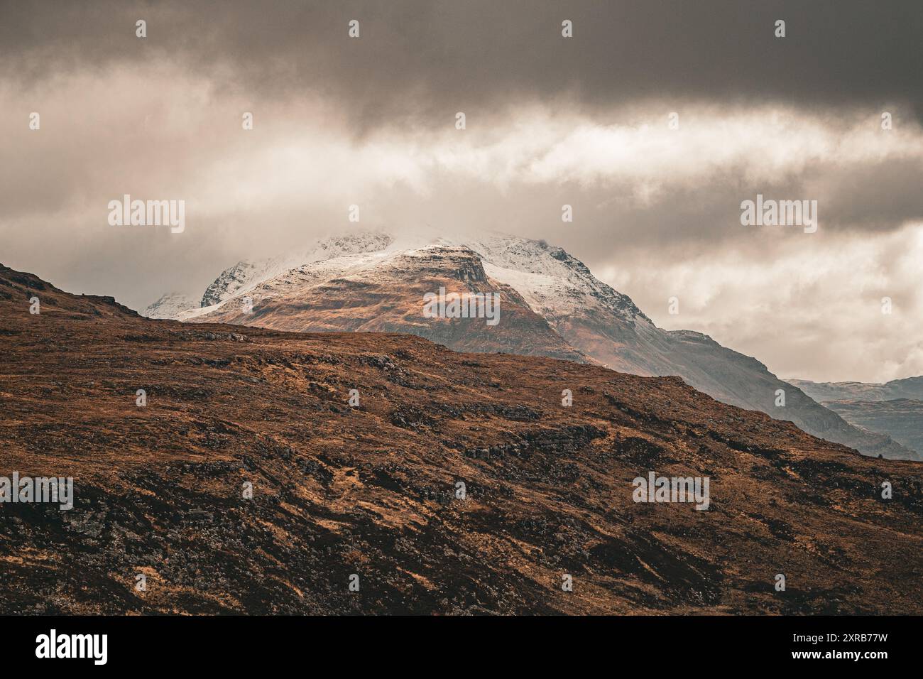 A scenic Scottish Highlands disappearing into misty mountains, with ...
