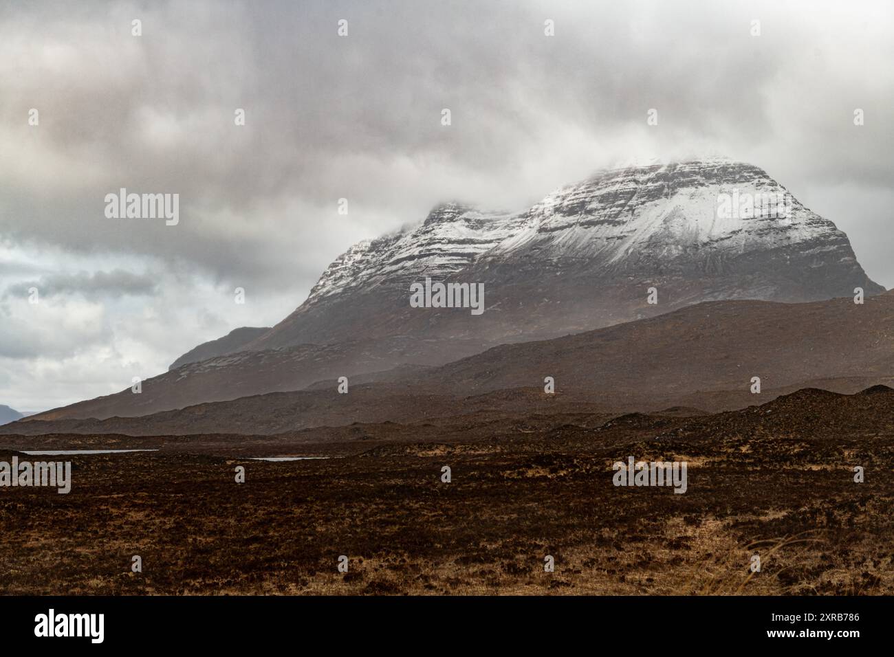 A scenic Scottish Highlands disappearing into misty mountains, with ...