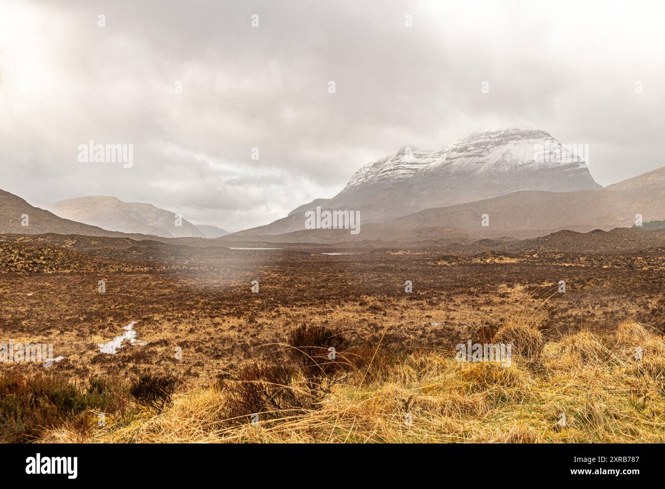 A scenic Scottish Highlands disappearing into misty mountains, with ...