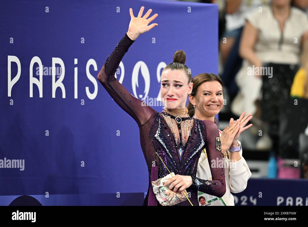 Paris, France. 09th Aug, 2024. Olympics, Paris 2024, gymnastics, rhythmic gymnastics, individual ...