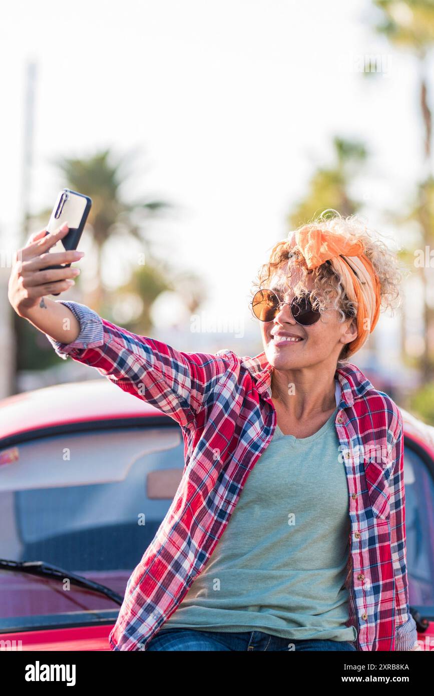 Car selfie driver hi-res stock photography and images - Alamy