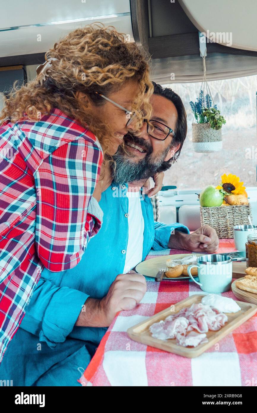 Caucasian couple rv camper van hi-res stock photography and images - Alamy