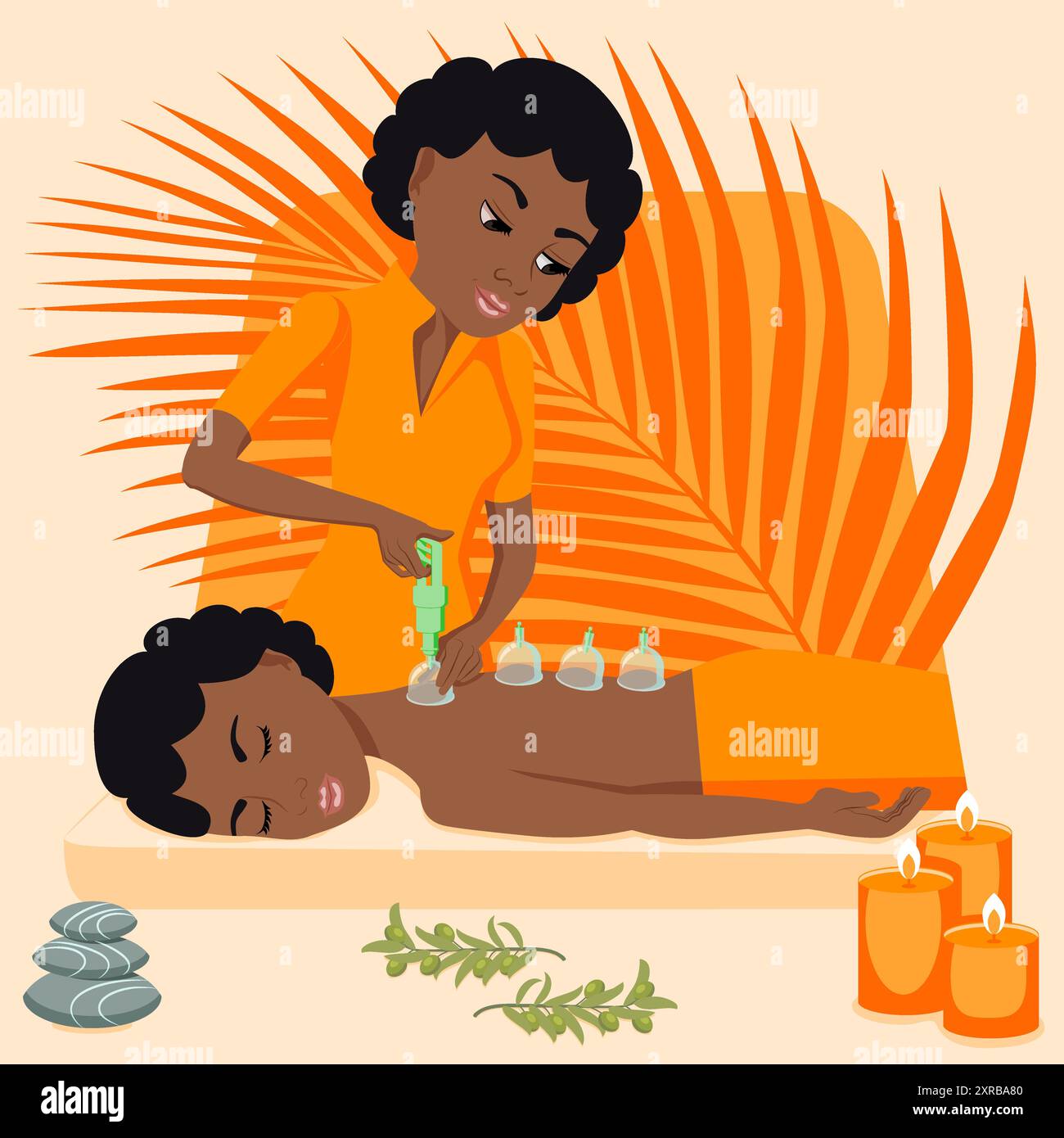 Cupping therapy cups Stock Vector Images - Alamy