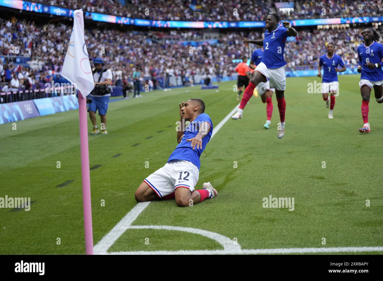 France's Enzo Millot celebrates after scoring the first goal during the ...