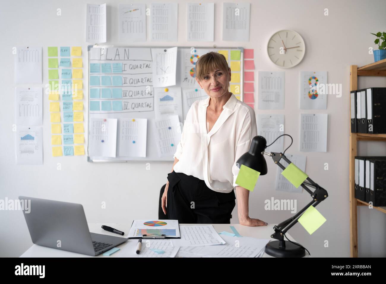 Mature business woman office manager, older female entrepreneur ...