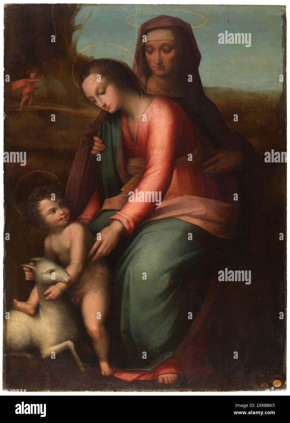 Virgin and Child with Saint Anne painting after Leonardo da Vinci (Museo del Prado Stock Photo ...