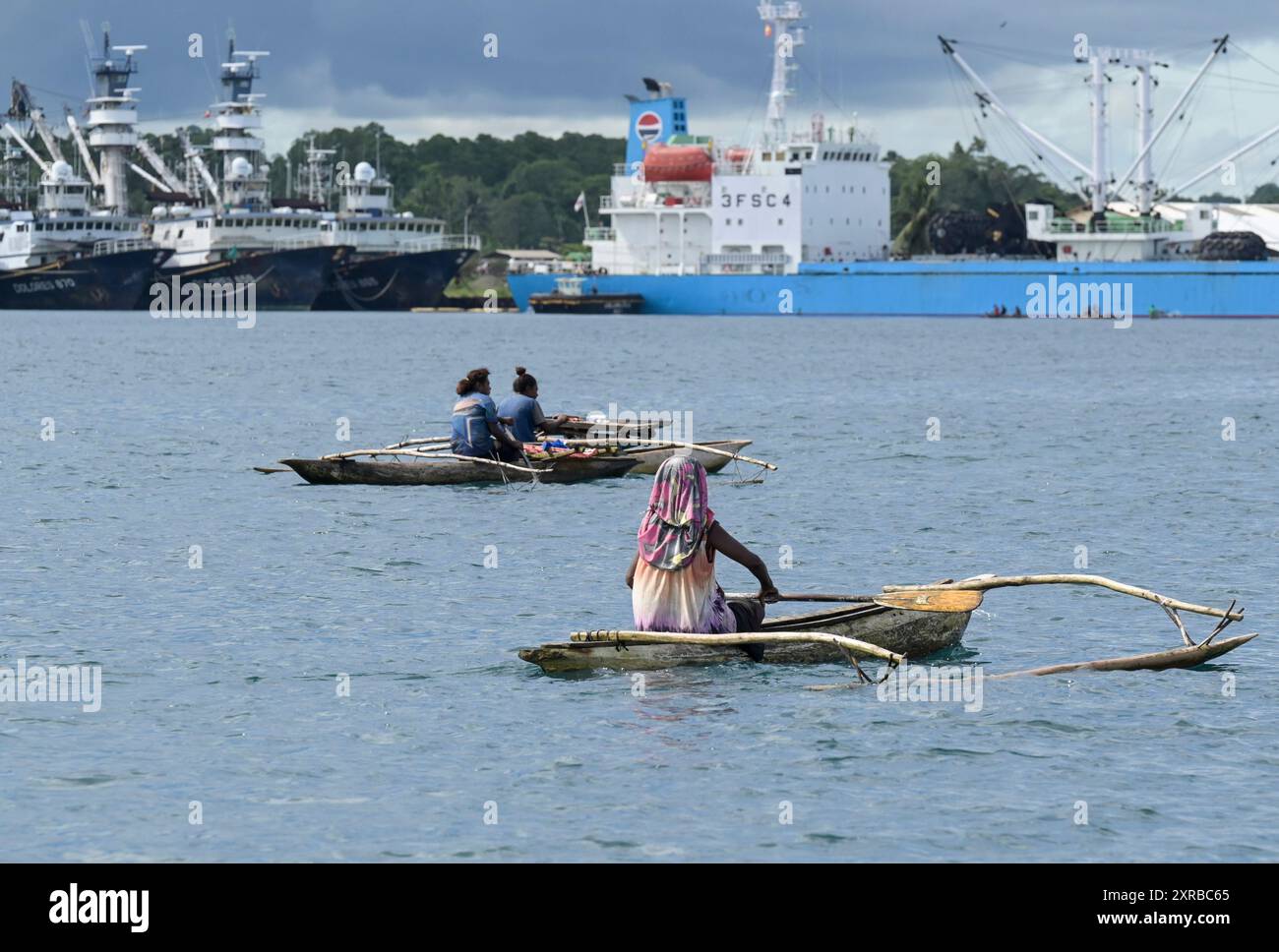 PAPUA NEW GUINEA, Madang, Alexishafen, Tuna fishing vessel of RD ...