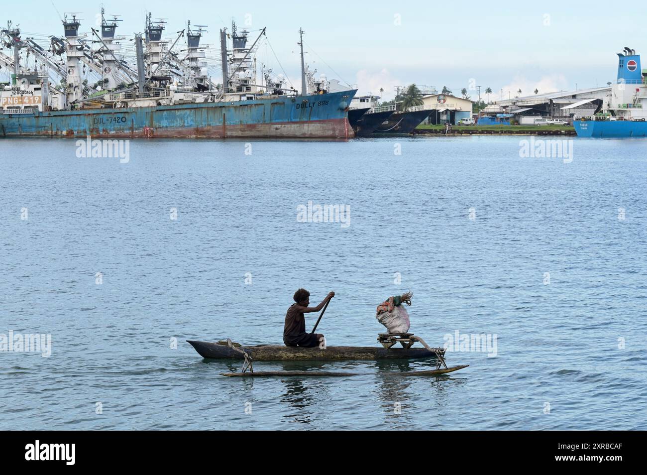 PAPUA NEW GUINEA, Madang, Alexishafen, Tuna fishing vessel of RD ...