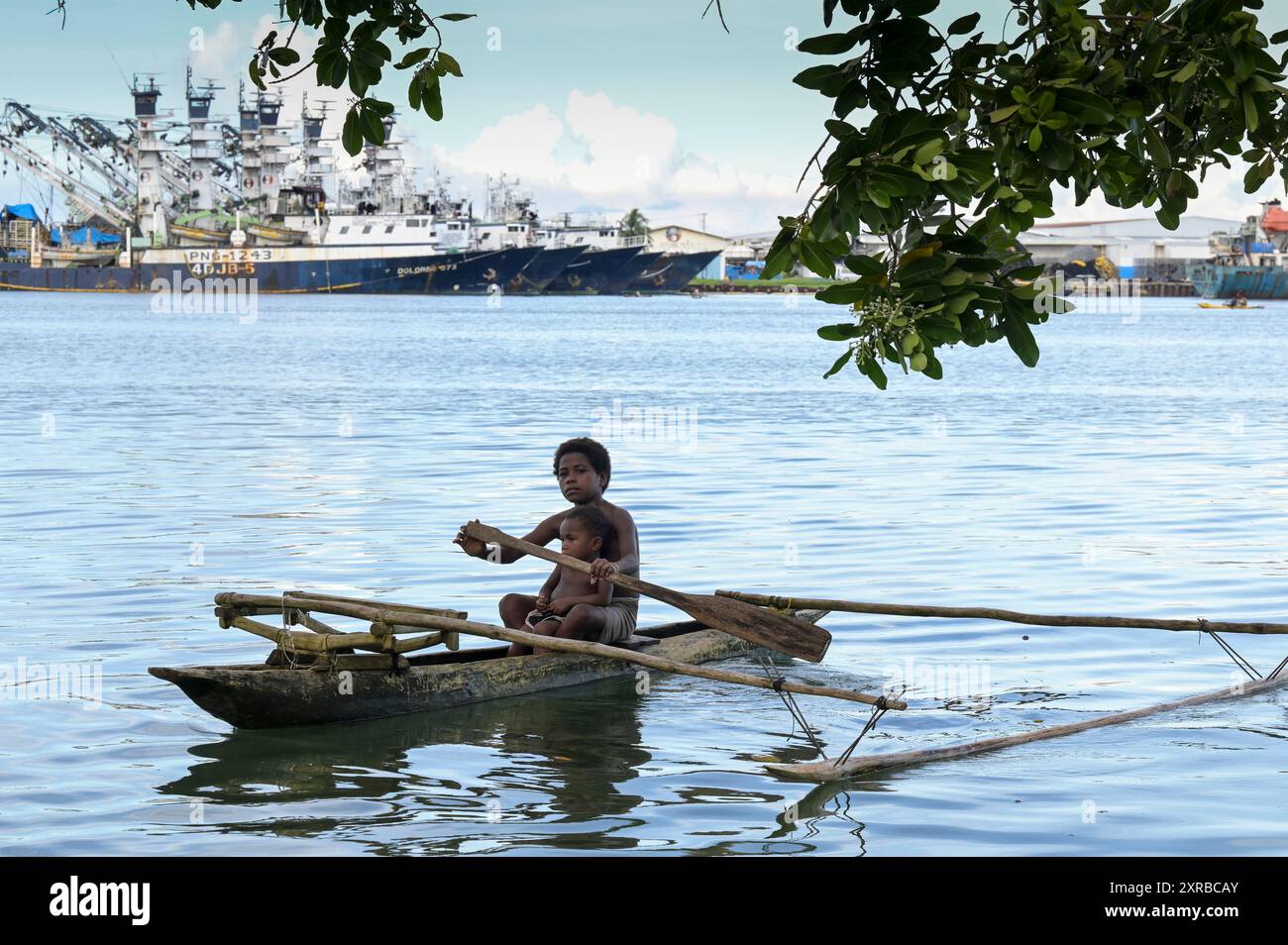 PAPUA NEW GUINEA, Madang, Alexishafen, Tuna fishing vessel of RD ...