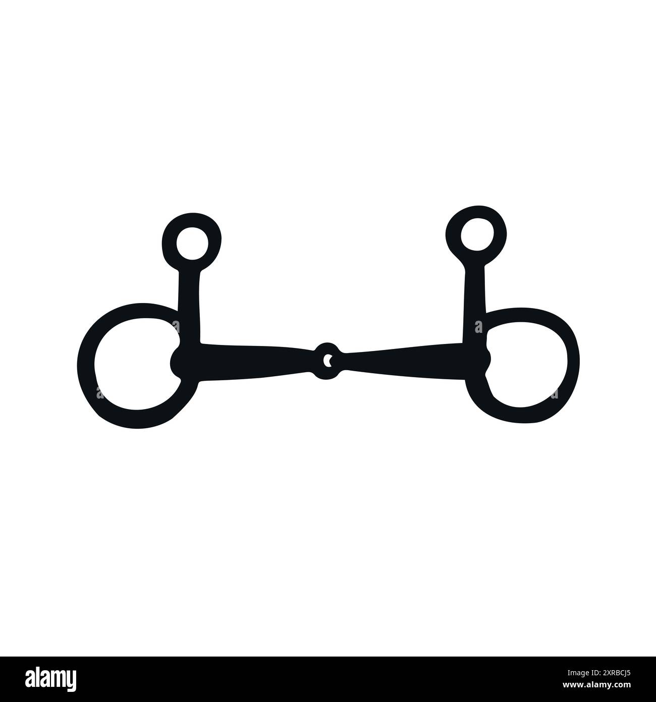 Vector hand drawn horse equestrian bit silhouette isolated on white ...