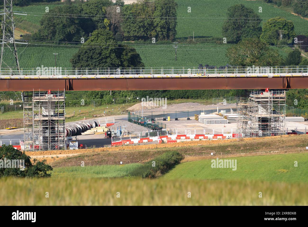 Wendover Dean, UK. 8th August, 2024. HS2 construction work on the HS2 ...