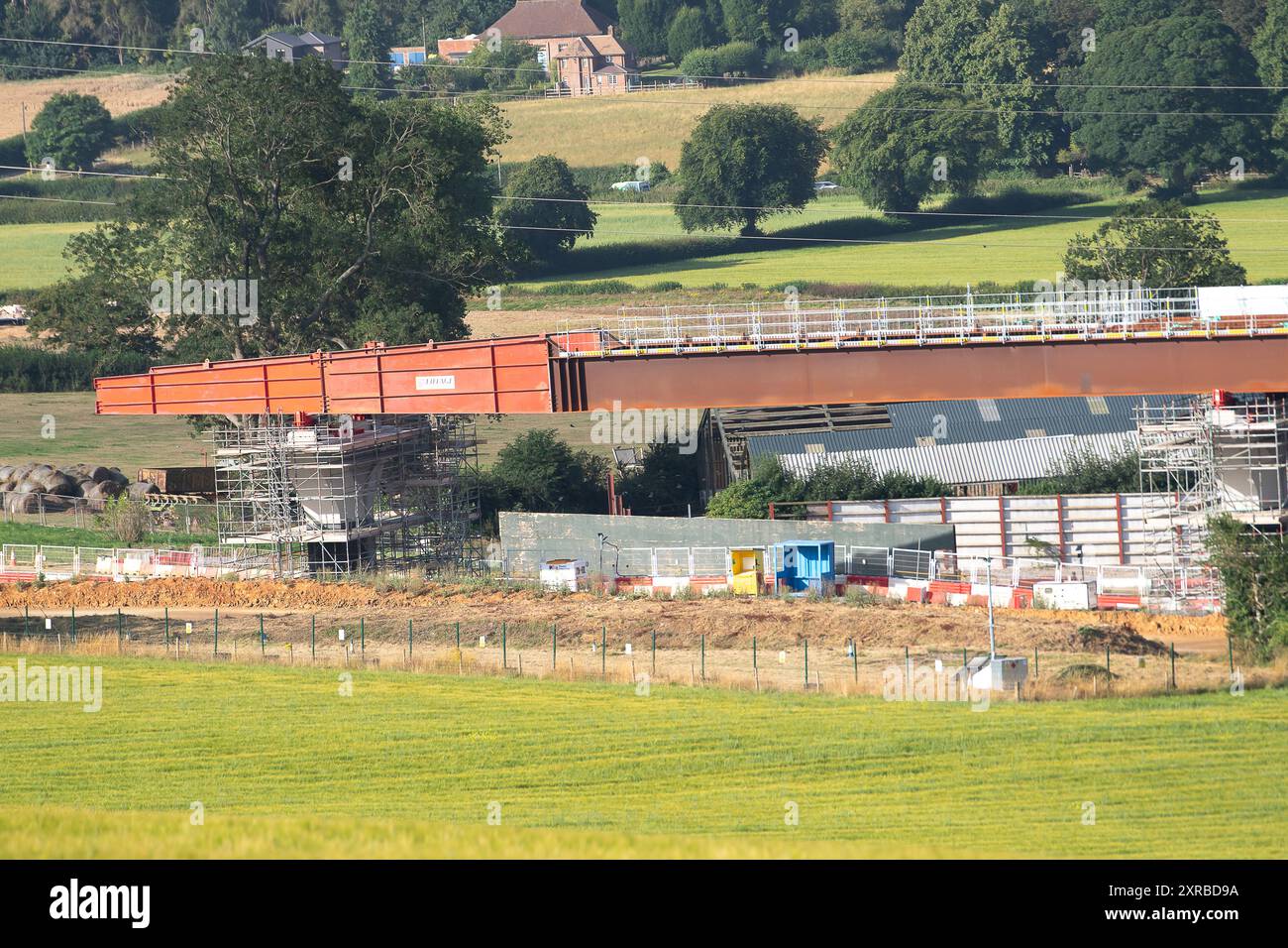 Wendover Dean, UK. 8th August, 2024. HS2 construction work on the HS2 ...