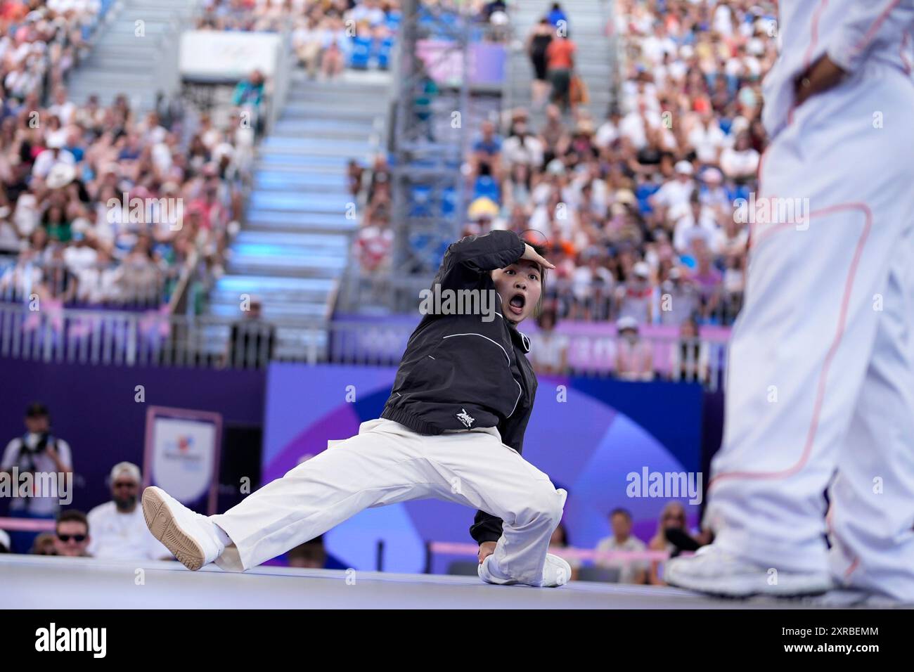 China's Qingyi Liu, known as B-Girl 671, competes during the Round ...