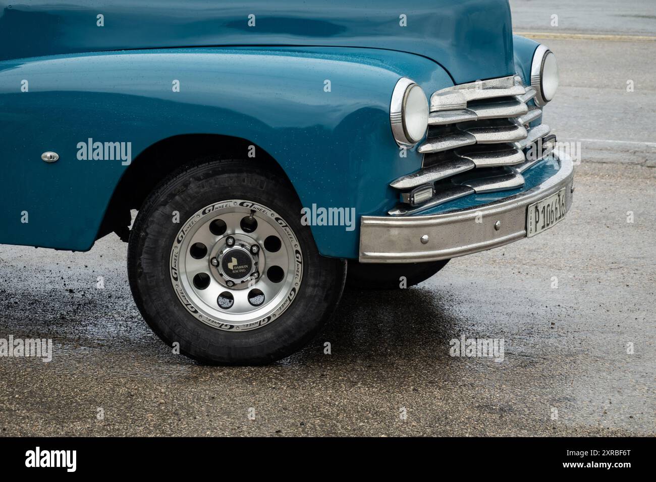 SANTA CRUZ DEL NORTE, CUBA - AUGUST 29, 2023: Detail on chrome wheel ...