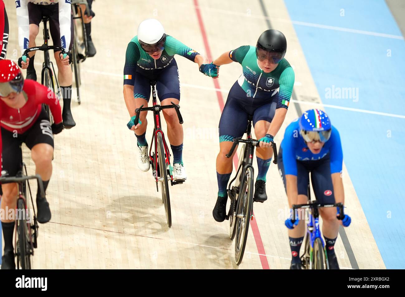 Ireland's Lara Gillespie and Alice Sharpe during the Women's Madison ...