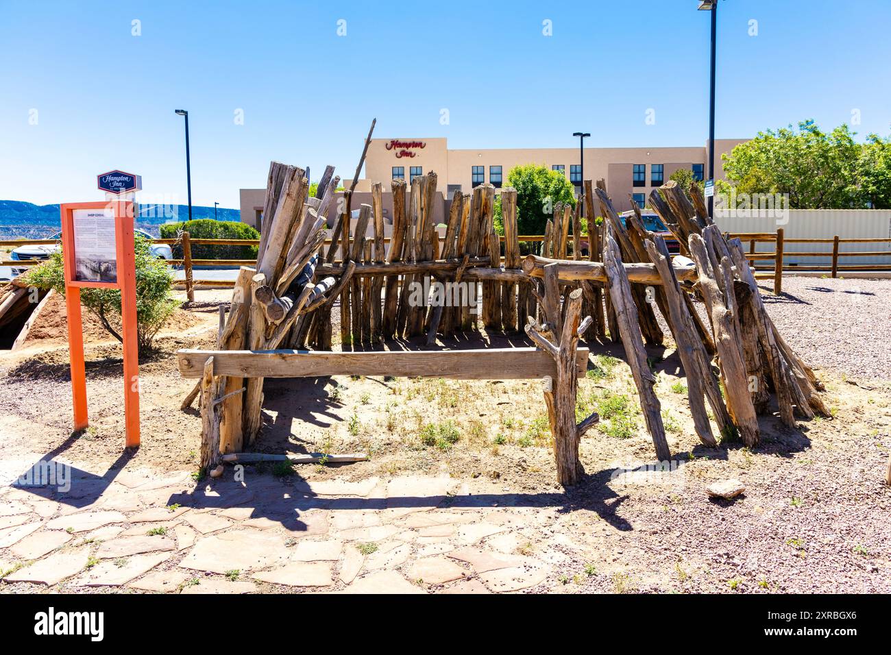 Navajo sheep corral made of logs, Navajo Shadehouse Museum, Arizona ...