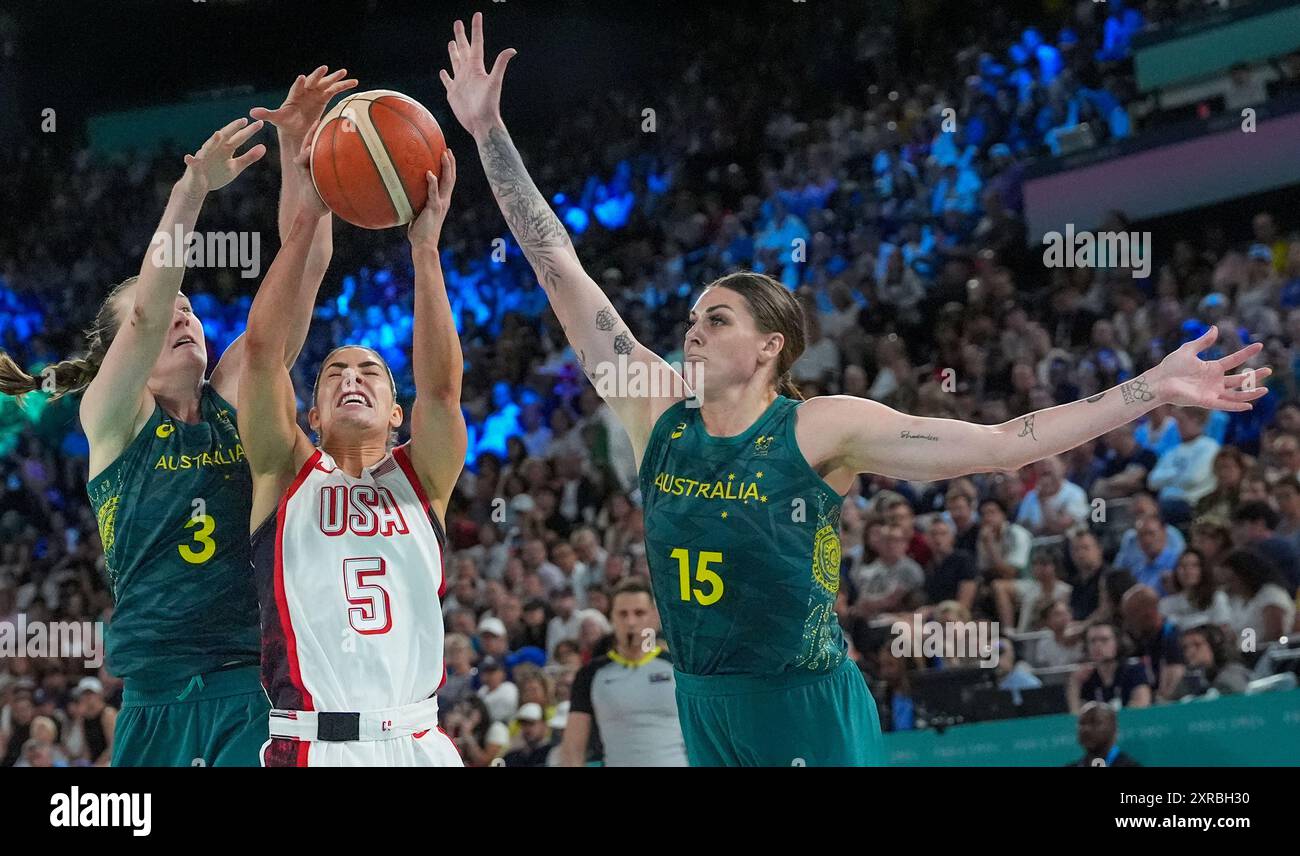 Paris, France. 09th Aug, 2024. Australia's Kristy Wallace (3) and Cayla ...