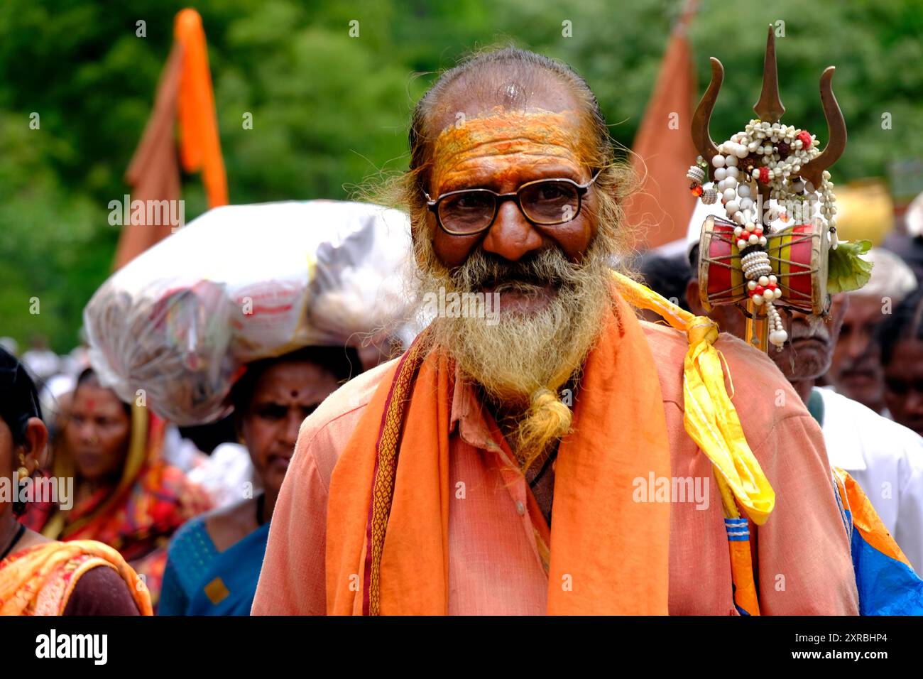 Pune, India 02 July 2024, cheerful Pilgrims at Palkhi, During ...