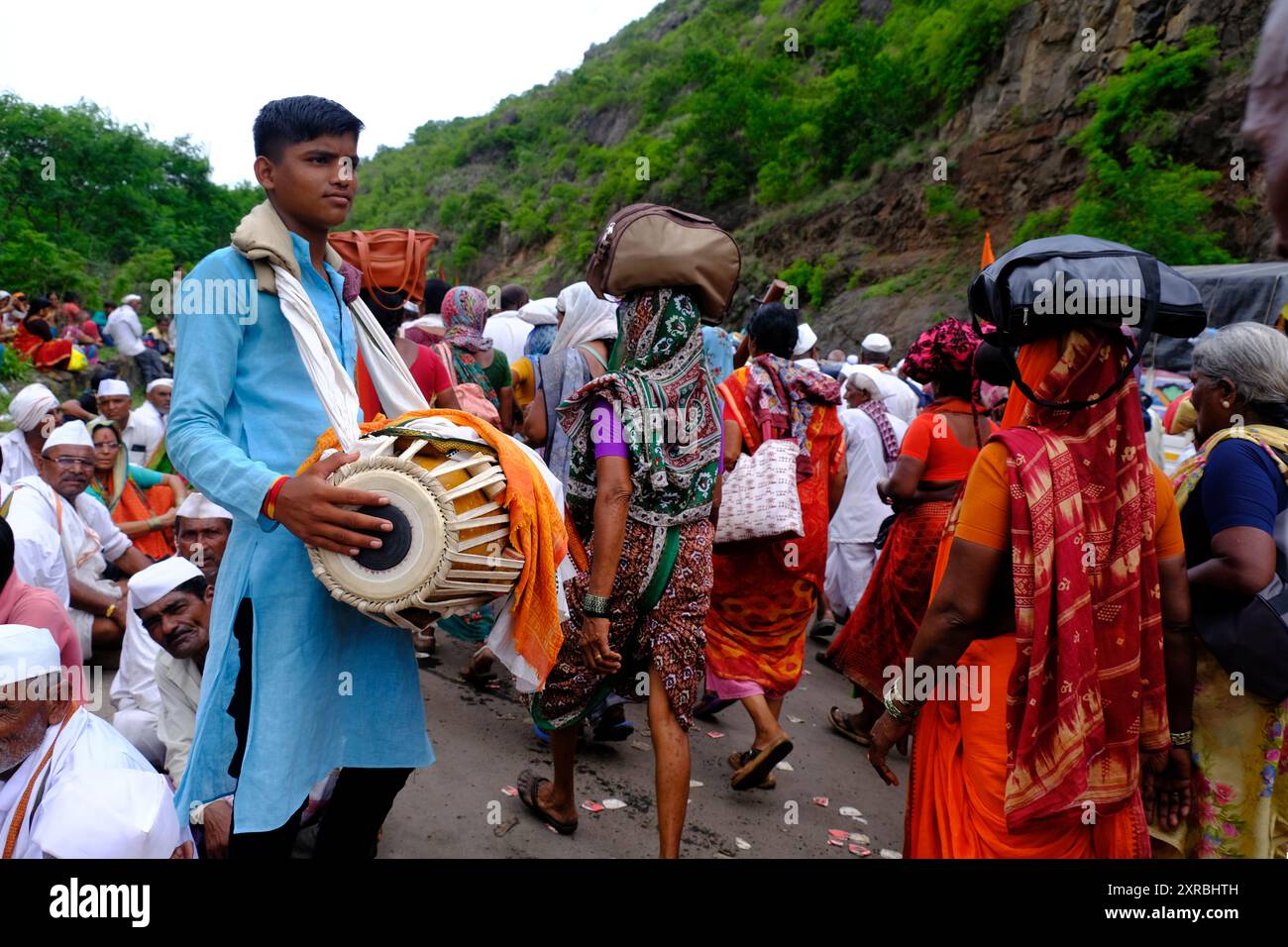 Pune, India 02 July 2024, cheerful Pilgrims at Palkhi, During ...