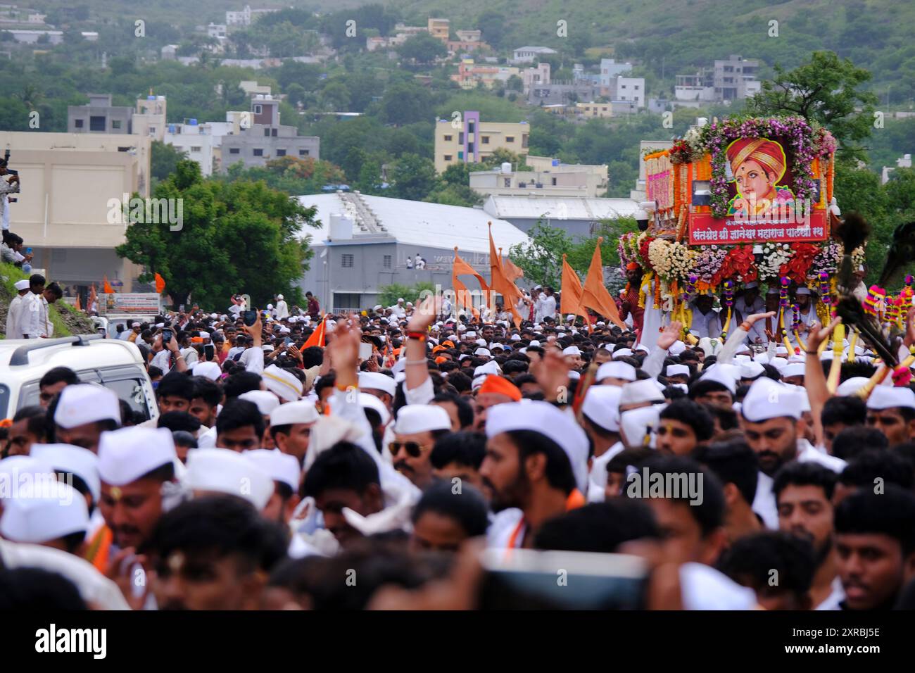 Pune, India 02 July 2024, cheerful Pilgrims at Palkhi, During ...