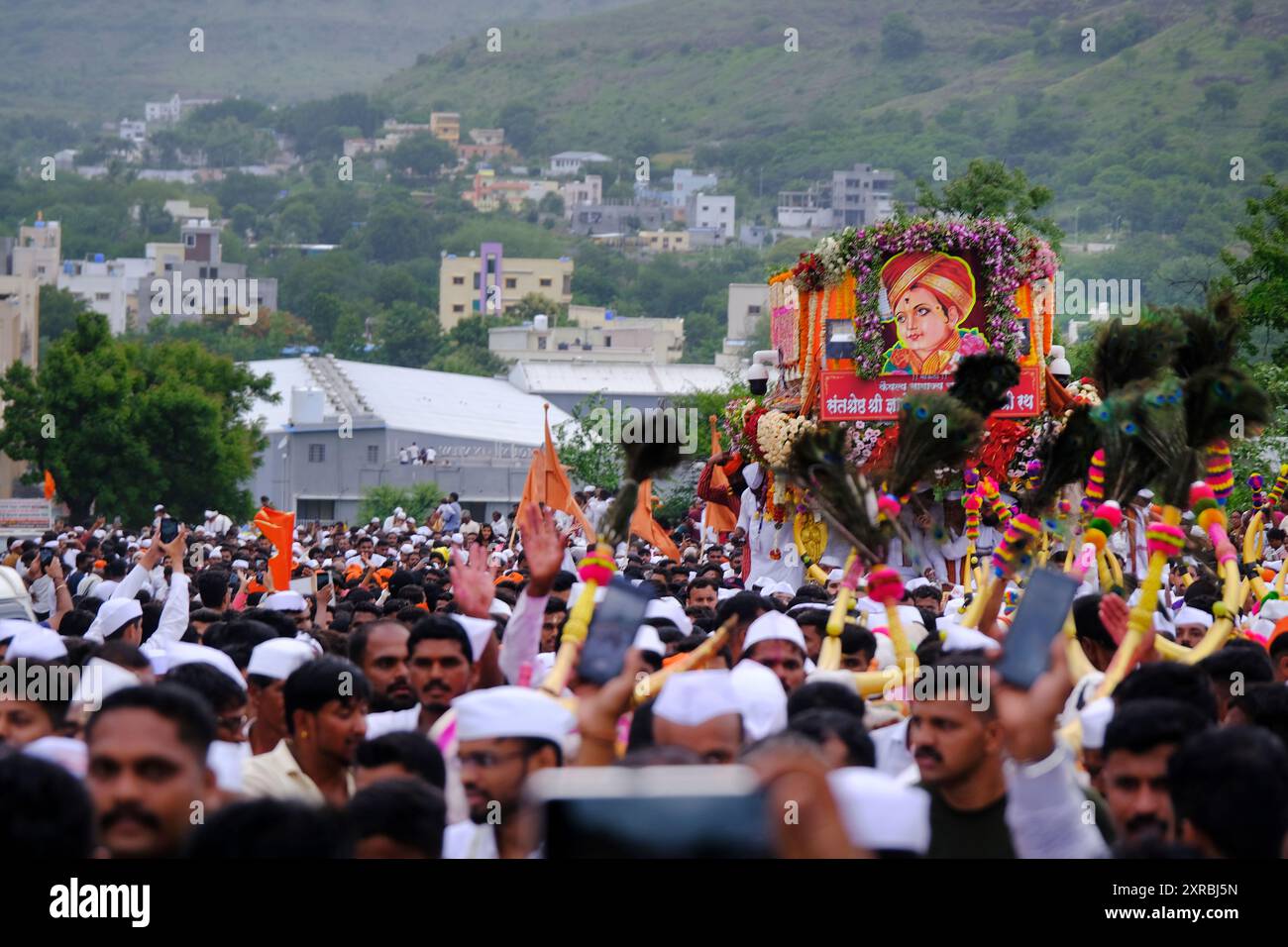 Pune, India 02 July 2024, cheerful Pilgrims at Palkhi, During ...