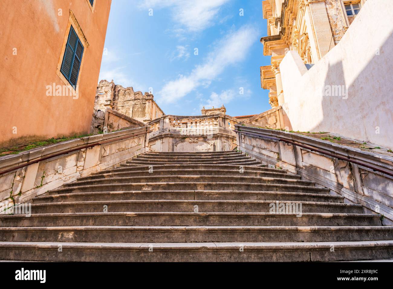 Jesuit Stairs in the historic Old City in Dubrovnik, Croatia Stock ...