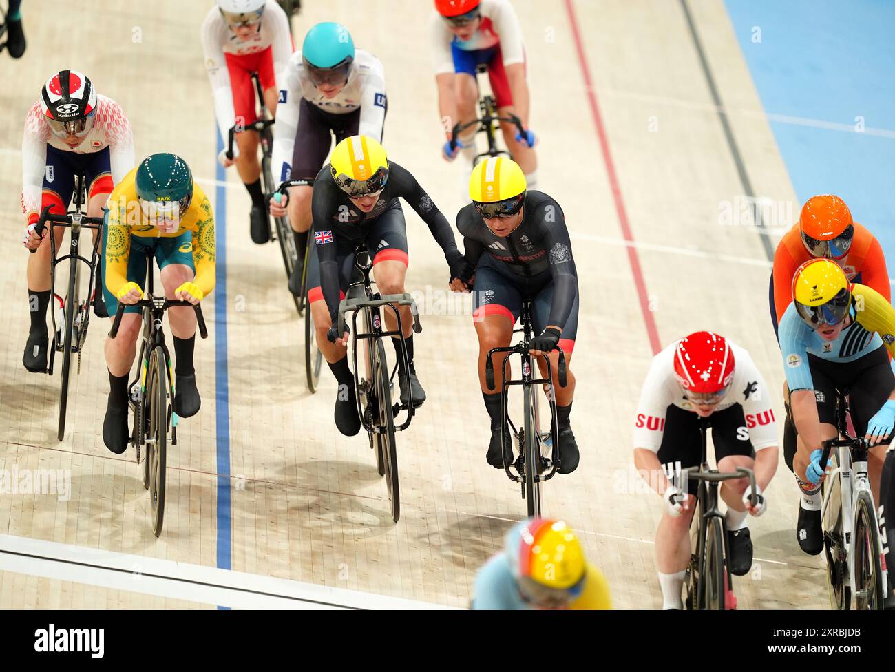 Great Britain's Elinor Barker and Neah Evans during the Women's Madison ...