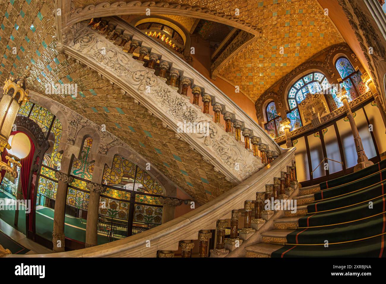 Staircase of Palace of Catalan Music, Barcelona, Spain Stock Photo - Alamy